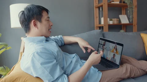 Asian businessman using computer laptop ... | Stock Video | Pond5
