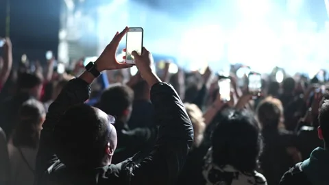 Asian fan man record video at music conc... | Stock Video | Pond5