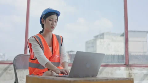 Asian female engineer doing online video... | Stock Video | Pond5
