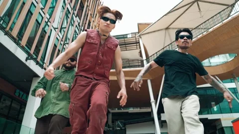 Asian hip-hop dancer group practicing fo... | Stock Video | Pond5