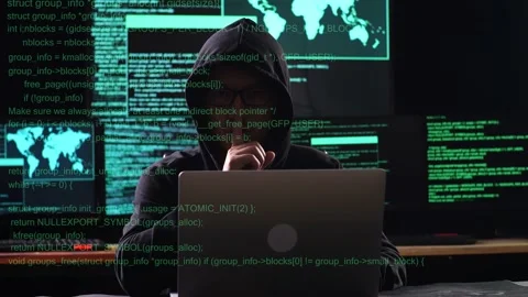 Asian Male Hacker In A Hood Showing Shh ... | Stock Video | Pond5