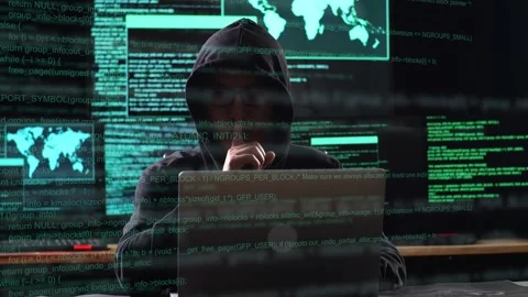 Asian Male Hacker In A Hood Showing Shh ... | Stock Video | Pond5