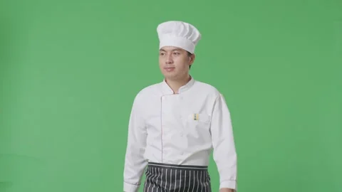 Asian Man Chef Walking And Looking Aroun... | Stock Video | Pond5