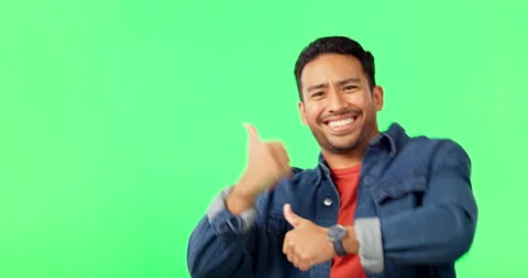 Asian man, pointing and dancing on green... | Stock Video | Pond5