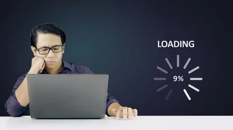 Asian Man Waiting Loading Process To Com... | Stock Video | Pond5