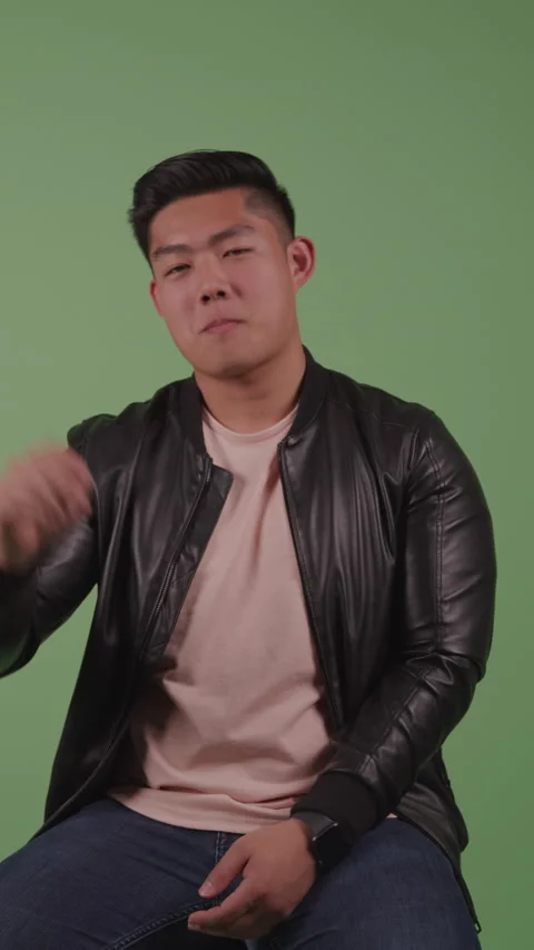 Asian Man Waving Both His Hand in Front ... | Stock Video | Pond5