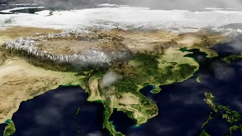 Asian Map Hyperlapse in 3D CGI with High... | Stock Video | Pond5