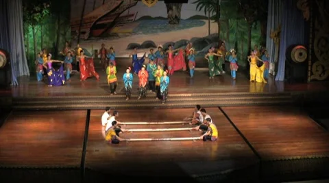 Asian Stick Dancing Ceremony | Stock Video | Pond5