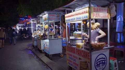 Asian Street Food Stand | Stock Video | Pond5
