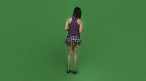 Asian student girl isolated greenscreen ... | Stock Video | Pond5