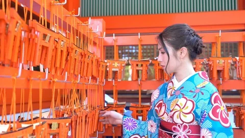 Asian women in traditional japanese kimo... | Stock Video | Pond5