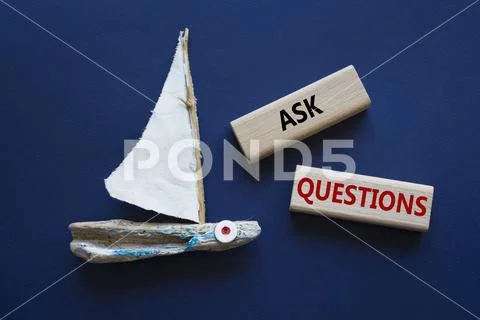 Ask Questions symbol. Wooden blocks with words Ask Questions. Beautiful ...