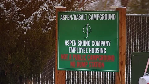 Aspen Ski Area Employee Housing Sign | Stock Video | Pond5