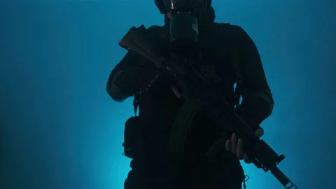 Assault. Special forces. A fighter in un... | Stock Video | Pond5