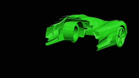 Assembling a car from animated 3D parts. | Stock Video | Pond5