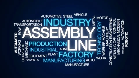 Assembly line animated word cloud, text ... | Stock Video | Pond5