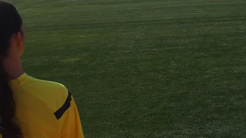 Assistant female referee moving along th... | Stock Video | Pond5