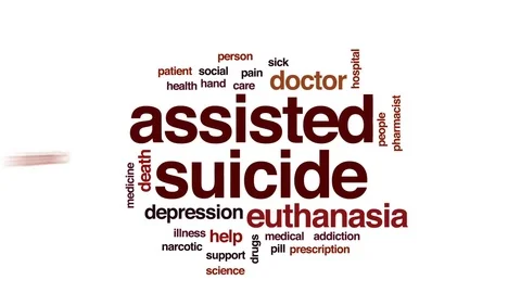 Assisted suicide animated word cloud, te... | Stock Video | Pond5