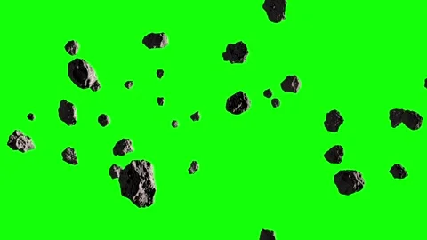 Asteroid field on green screen. Chromake... | Stock Video | Pond5