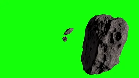 Asteroids on green screen. Chroma key. | Stock Video | Pond5