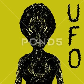 Astronaut alien with a big head. Vector illustration. ~ Clip Art #78495479