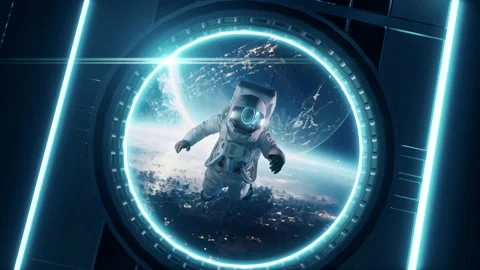 Astronaut Arriving To Safety on Spaceshi... | Stock Video | Pond5