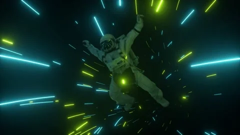 Astronaut falling in the corridor of a s... | Stock Video | Pond5