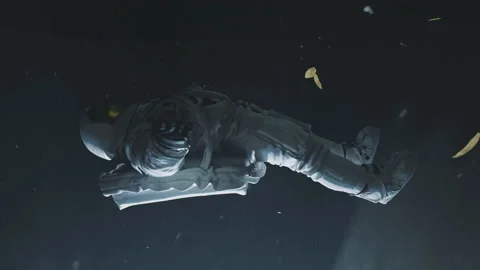Astronaut falling down in space at zero ... | Stock Video | Pond5