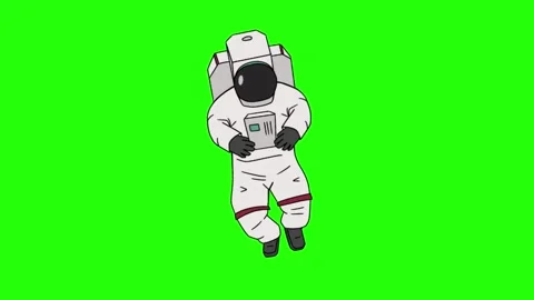 Astronaut Floating In Space Cartoon on G... | Stock Video | Pond5