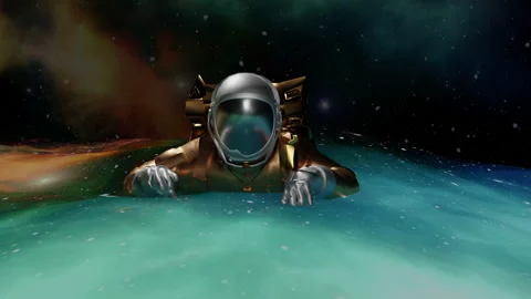 Astronaut Floating In Space Ocean : Lo-f... | Stock Video | Pond5