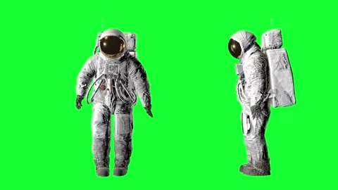 Astronaut jumping on green screen backgr... | Stock Video | Pond5
