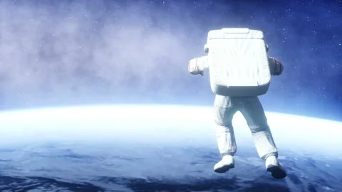 Astronaut levitation in space. Realistic... | Stock Video | Pond5