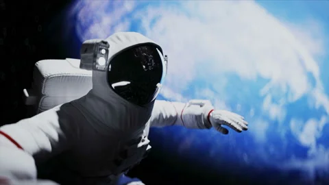 Astronaut levitation in space. Realistic... | Stock Video | Pond5