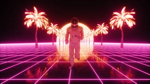 Astronaut runing between Futuristic Synt... | Stock Video | Pond5
