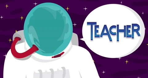 Astronaut saying Teacher in space with s... | Stock Video | Pond5