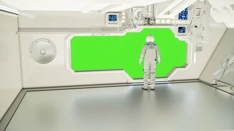 An astronaut on a spaceship watching the... | Stock Video | Pond5