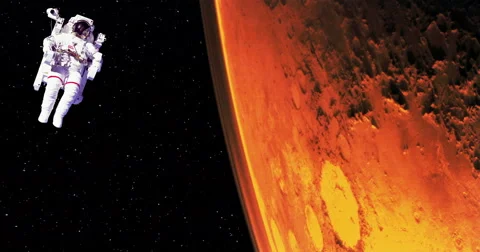 Astronaut Spacewalk Hurricane on Mars Fr... | Stock Video | Pond5