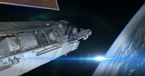 Astronaut Spacewalker Pushing off Space ... | Stock Video | Pond5