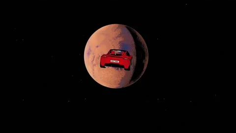 Astronaut With SpaceX Roadster Tesla Car... | Stock Video | Pond5