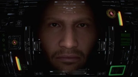 The astronaut's face inside the helmet i... | Stock Video | Pond5