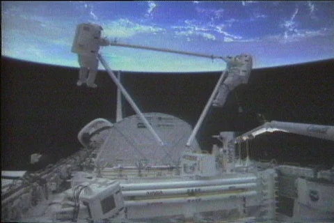 Astronauts working in Space on Space Shu... | Stock Video | Pond5