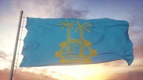 Aswan flag, Egypt, waving in the wind, s... | Stock Video | Pond5