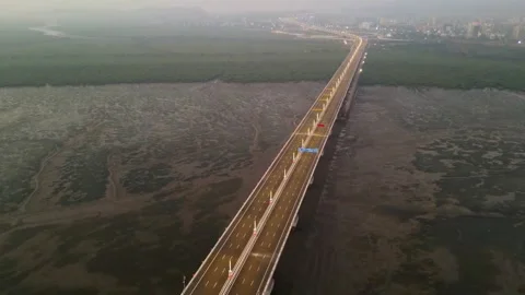 Atal Setu bridge in the background. | Stock Video | Pond5
