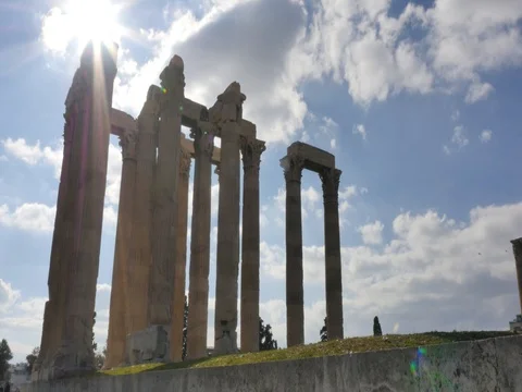 Athens Greece Temple of Olympian Zeus | Stock Video | Pond5