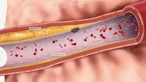 Atherosclerosis is the plaque buildup in... | Stock Video | Pond5