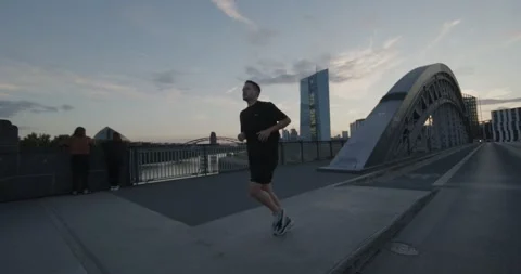 an athlete goes running, jogging on a br... | Stock Video | Pond5