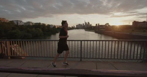 an athlete goes running, jogging on a br... | Stock Video | Pond5