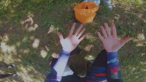 The athlete looks at his calluses on his... | Stock Video | Pond5