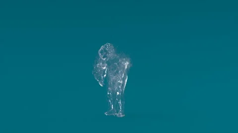 Athlete made of Water. Burpees. Looping ... | Stock Video | Pond5