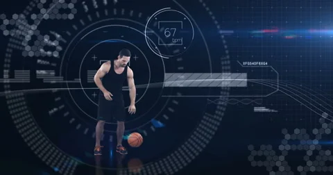 Athlete playing basketball against anima... | Stock Video | Pond5